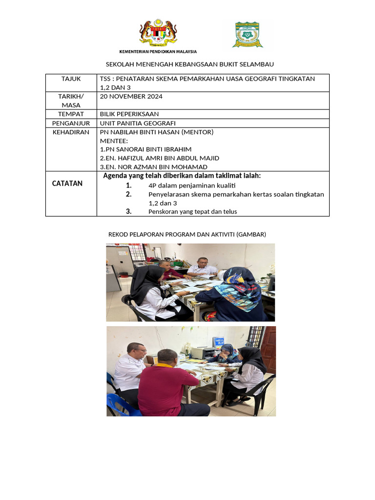 Opr Panitia Bm-Penataran Skema | PDF