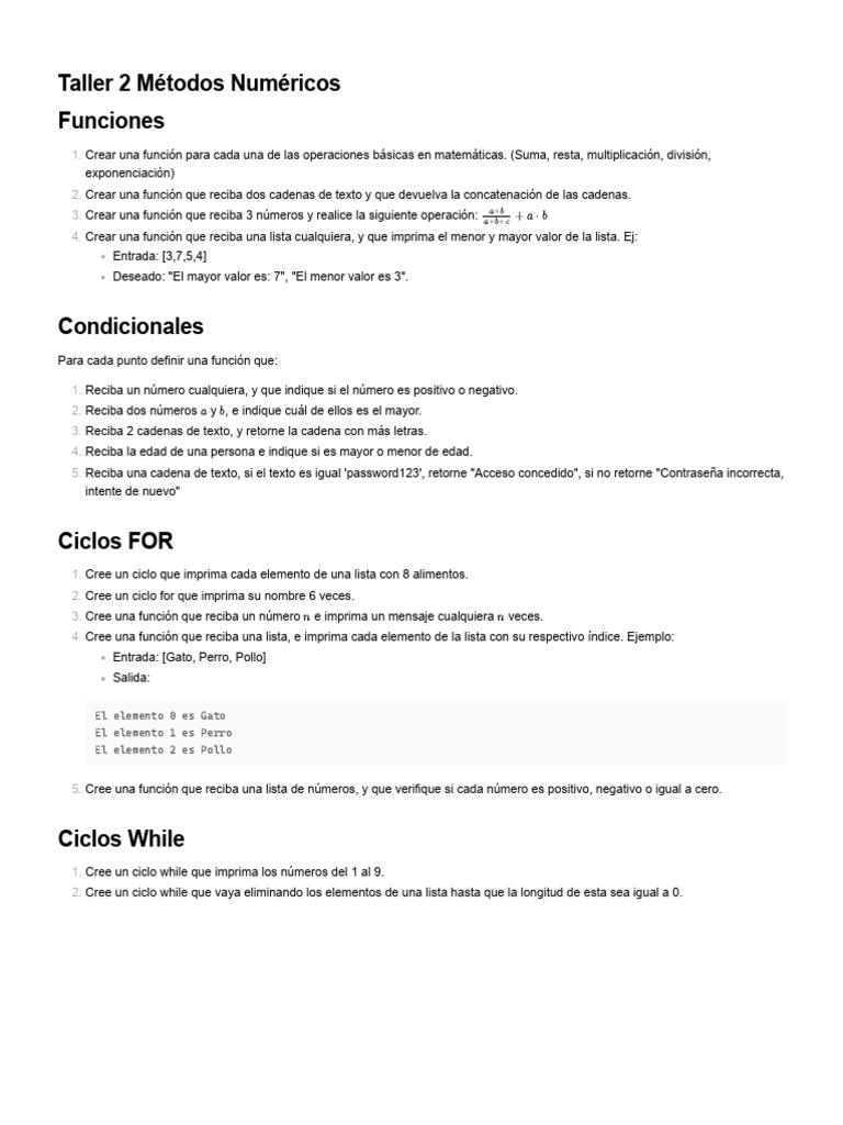 Taller 2 Métodos Numéricos | PDF