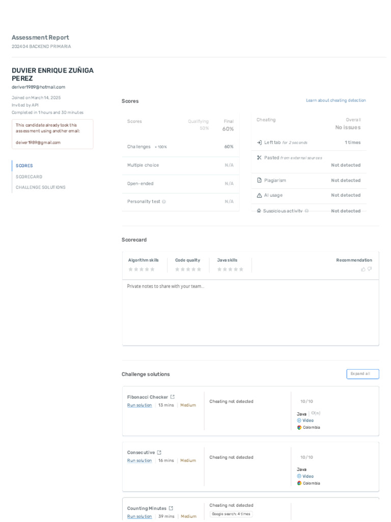 Coderbyte Deriver1989@hotmail - Com Report 03 14 25 | PDF | Computing