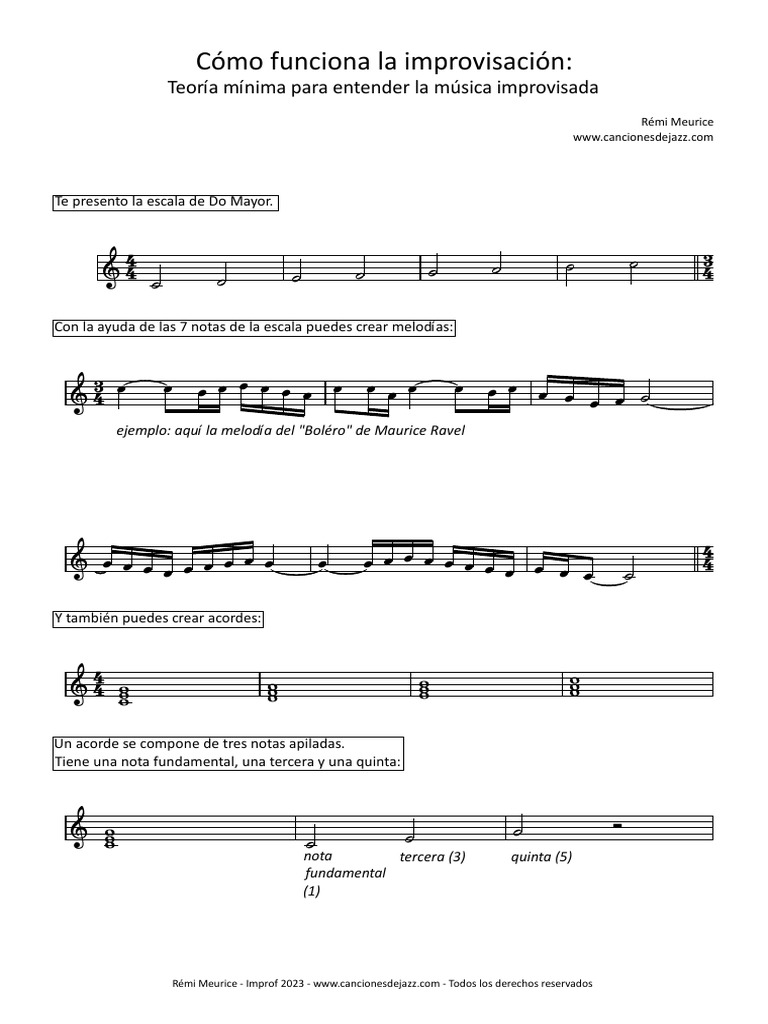 Cómo Funciona La Improvisación | PDF | Acorde (Música) | Notación musical