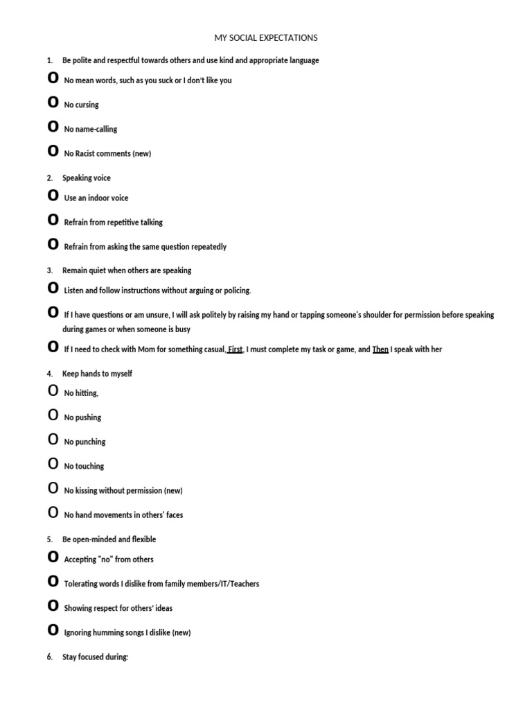 JS - Social Expectations | PDF