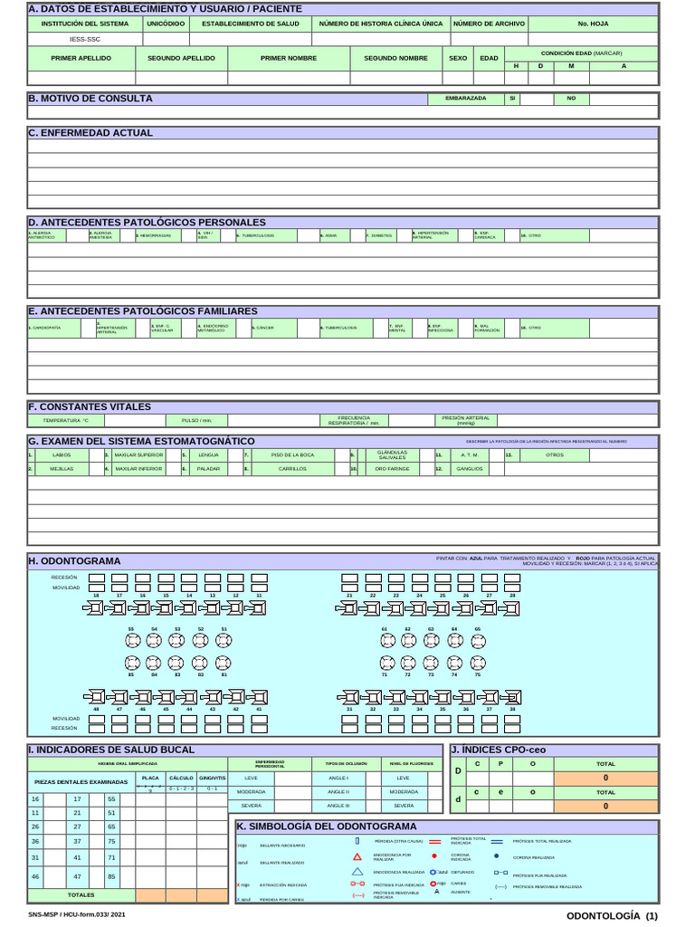 SNS-MSP Hcu-Form.033 - 2021 Odontologia | PDF | Odontología | Hipertensión