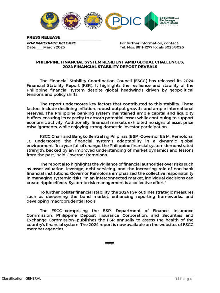 2025PR_Press-Release_2024-FSR-(FINAL)-merged | PDF | Debt | Risk