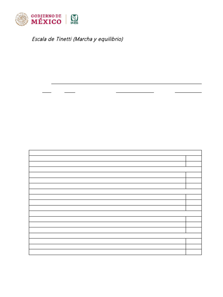 Escala de Tinetti: Evaluación de Marcha y Equilibrio | PDF