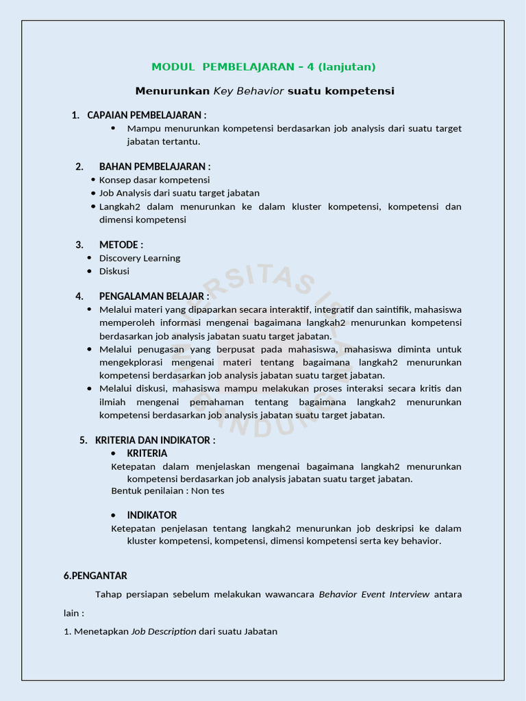 MODUL PEMBELAJARAN 4 MAC - Key Behavior Lanjutan | PDF