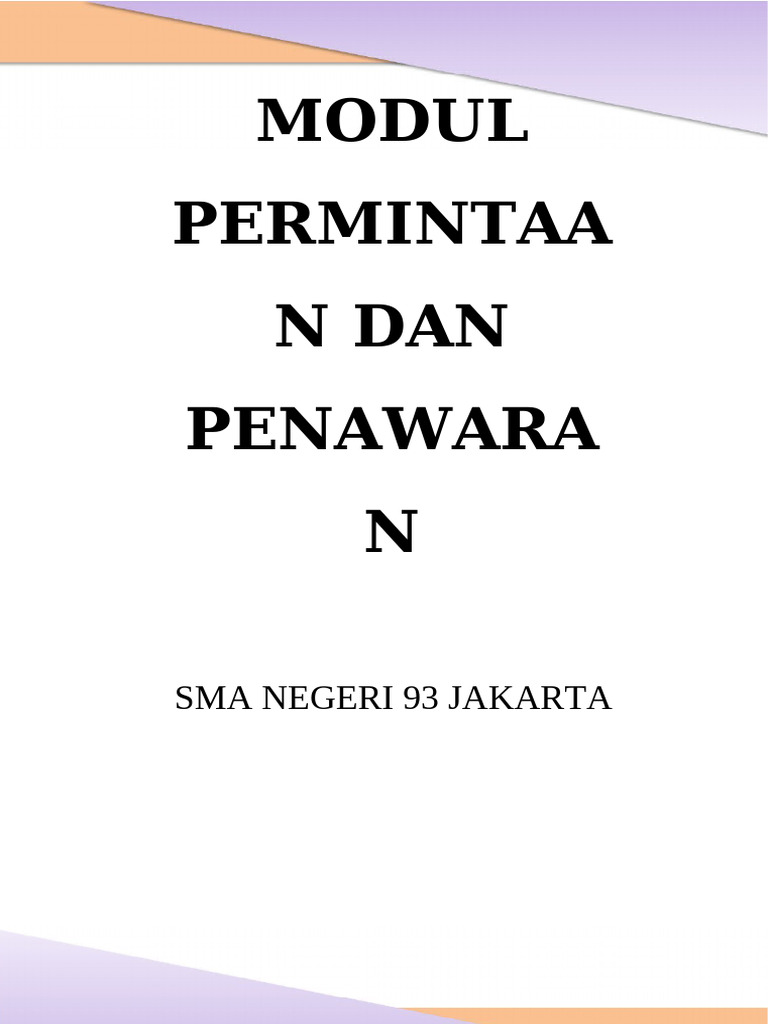 Modul - Permintaan Dan Penawaran | PDF