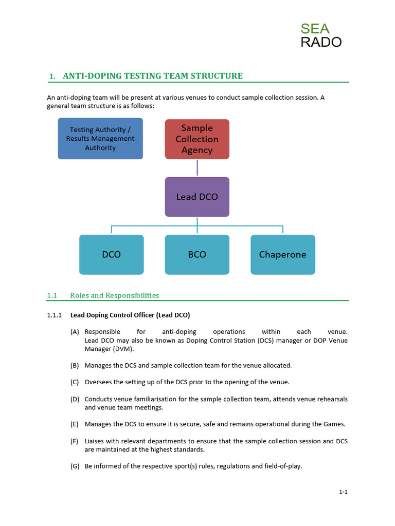 Anti-Doping Team Roles and Structure | PDF | Doping In Sport | Justice
