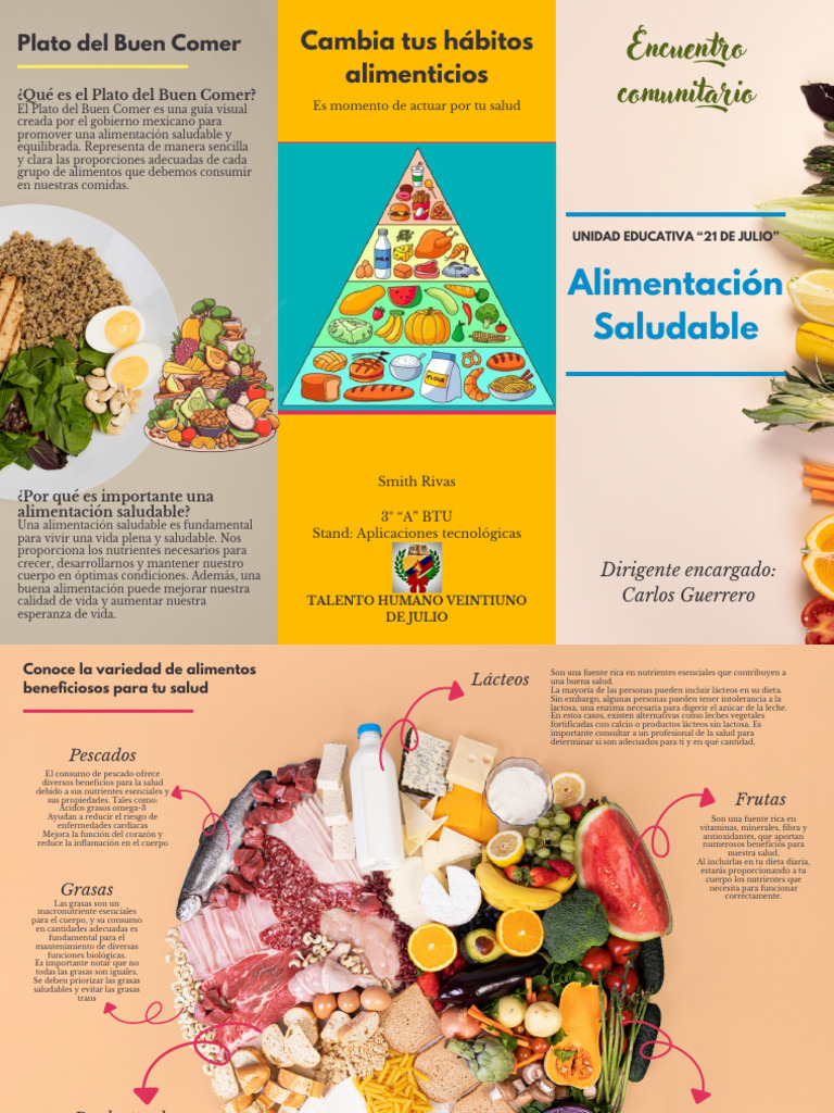 Triptico Nutricion Con Fotos Salmon | PDF | Alimentos | Leche