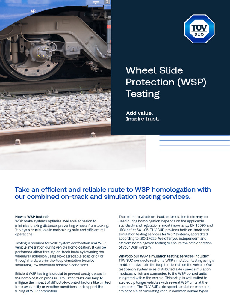 WSP Brake System Testing Services | PDF | Vehicles | Vehicle Technology