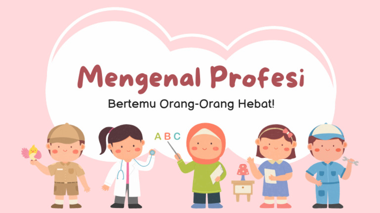 Presentasi Mengenal Profesi Dan Pekerjaan Warna-Warni Gaya Ilustrasi ...