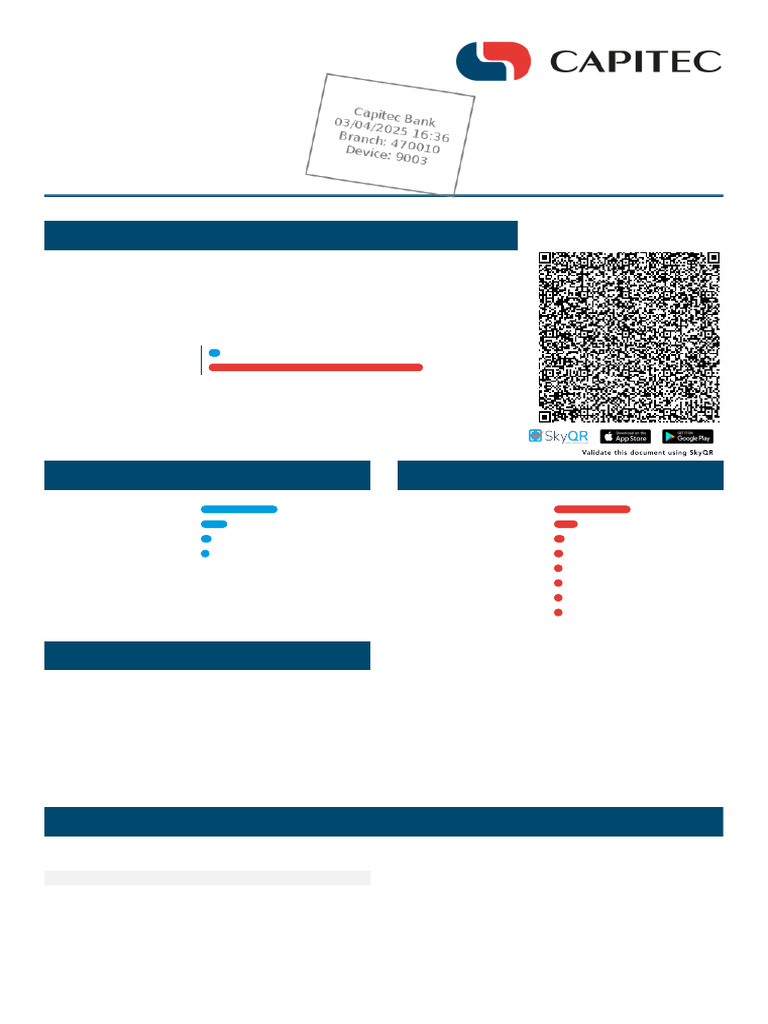 Capitec Bank Account Statement Summary | PDF | Debit Card | Payments
