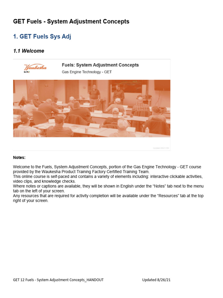 GET Fuels - System Adjustment Concepts - HANDOUT | PDF | Throttle ...