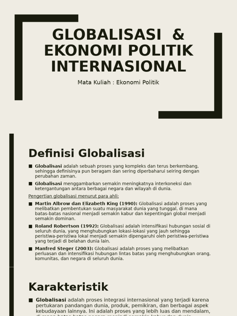 Proses Integrasi Globalisasi Internasional | PDF
