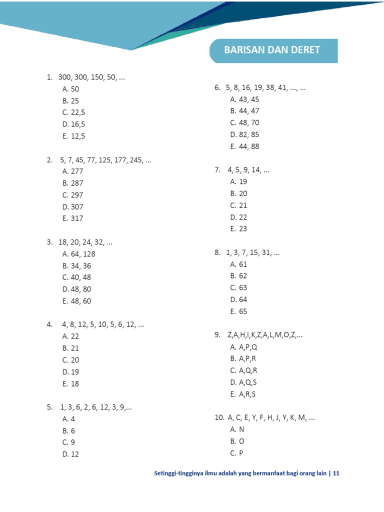 Soal Latihan Kuantitatif TBS LPDP | PDF