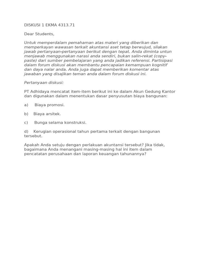 Diskusi 1 Ekma 4313 | PDF