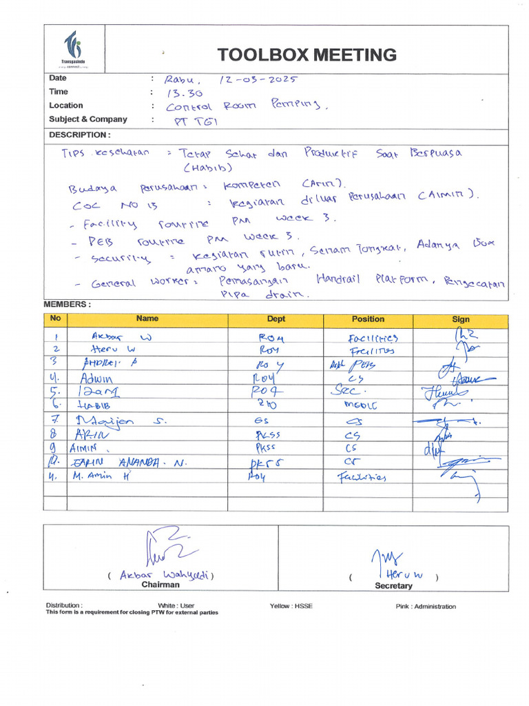 ToolBox Meeting Weekly | PDF
