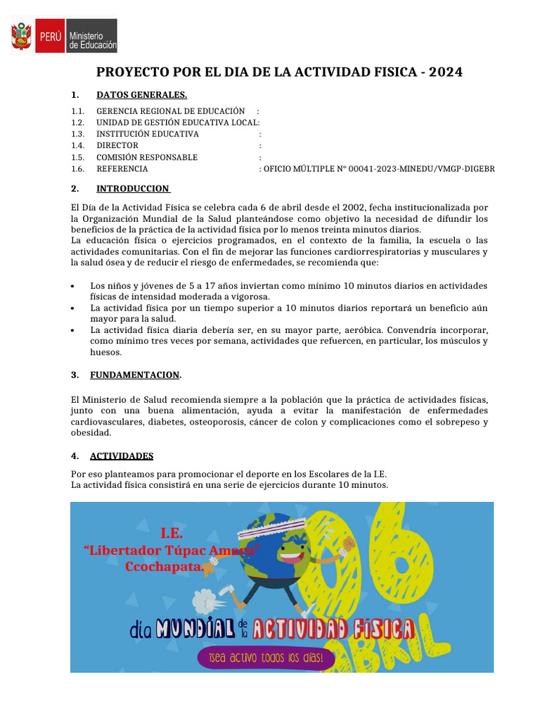 01 Plan Dia Actividad Fisica Ed. Fisica Lta 2024 | PDF | Obesidad