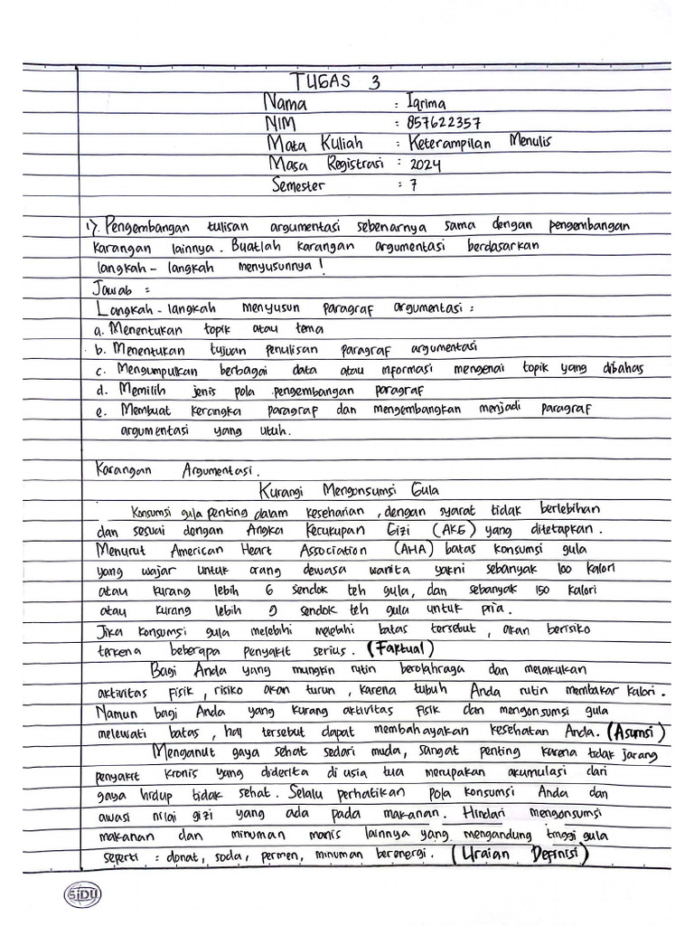 Tugas 3 UT Keterampilan Menulis | PDF