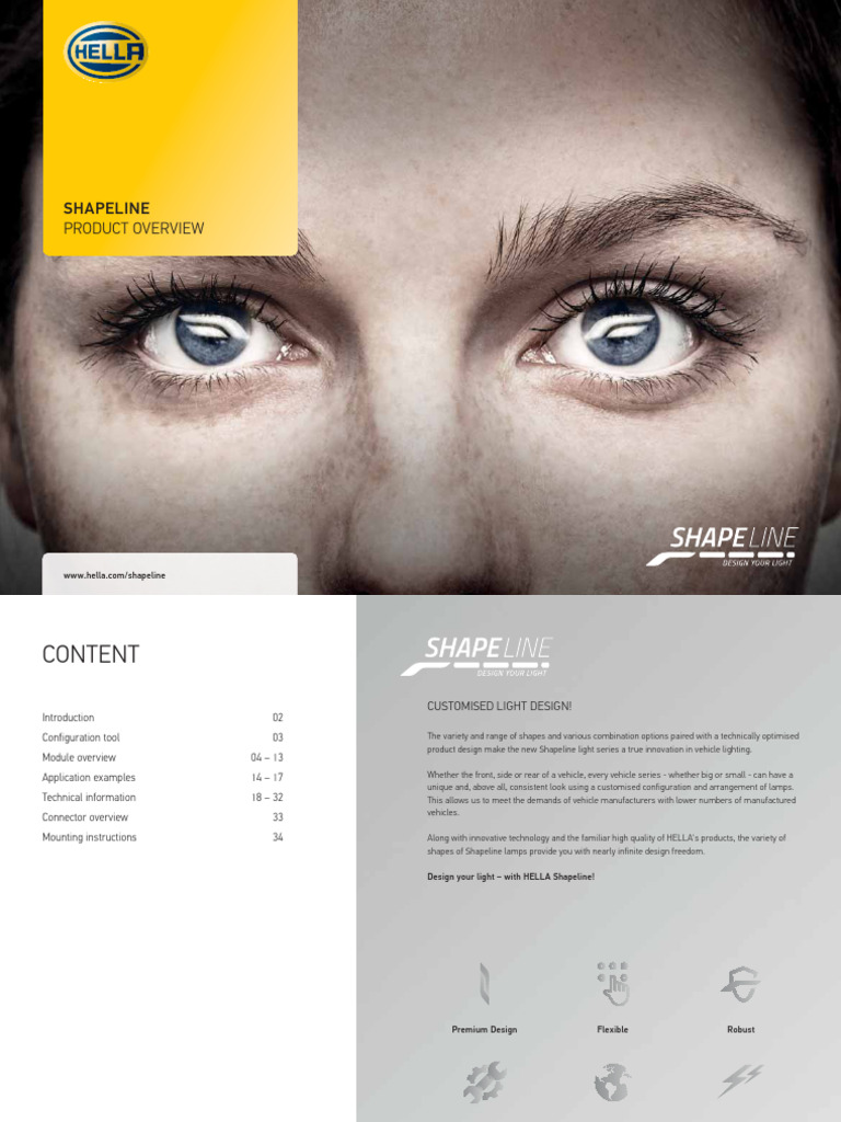 1721 Shapeline Brochure HELLA EN | PDF | Light Emitting Diode ...