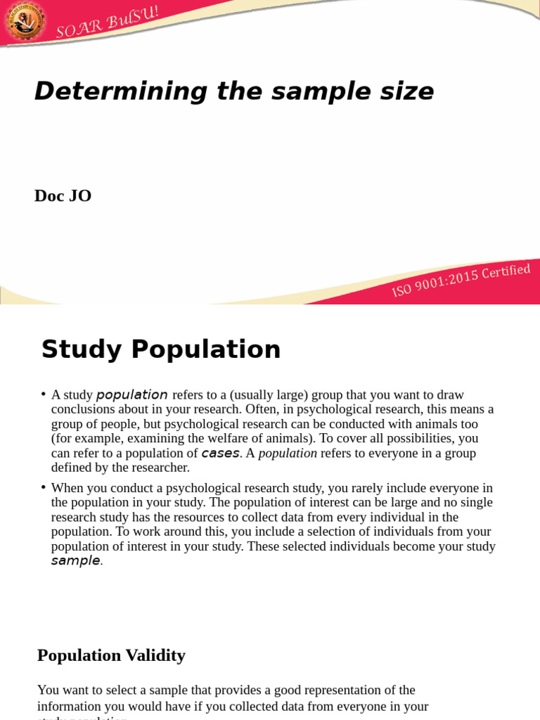 Determining Sample Size Quanti | PDF | Effect Size | Statistics