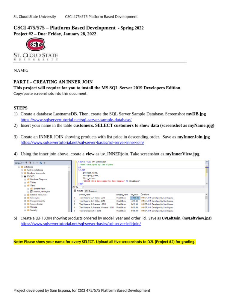 CSCI450 Platform Based Development Project1 - Spring 2022 | PDF