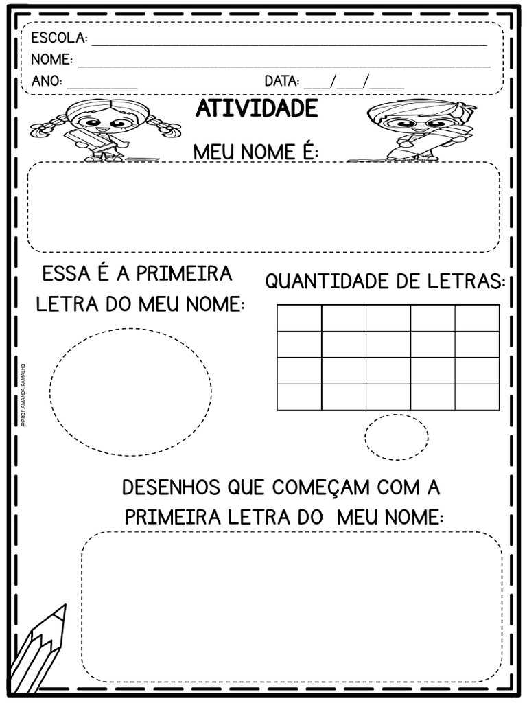 Atividade: Meu Nome na Educação Infantil | PDF