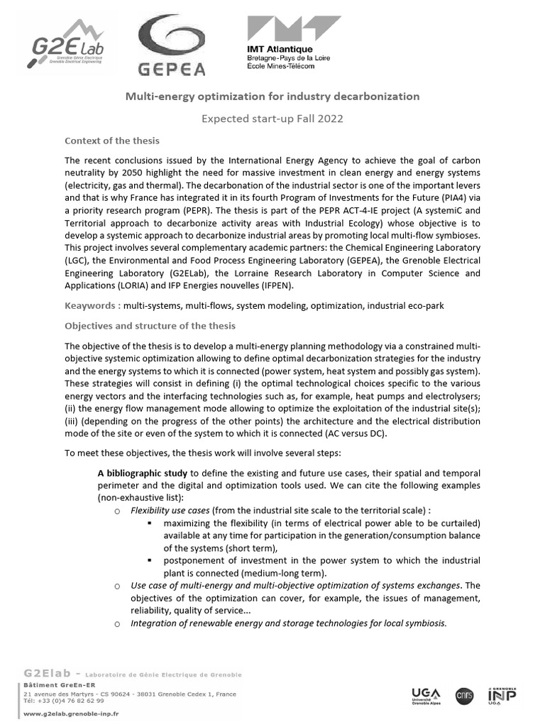 Multi-Energy Optimization For Industry Decarbonization (Grayscale) | PDF | Mathematical ...