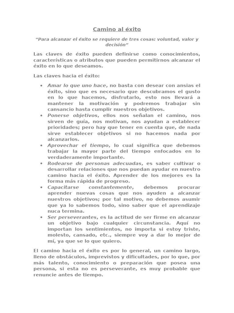 Claves para Alcanzar el Éxito Personal | PDF