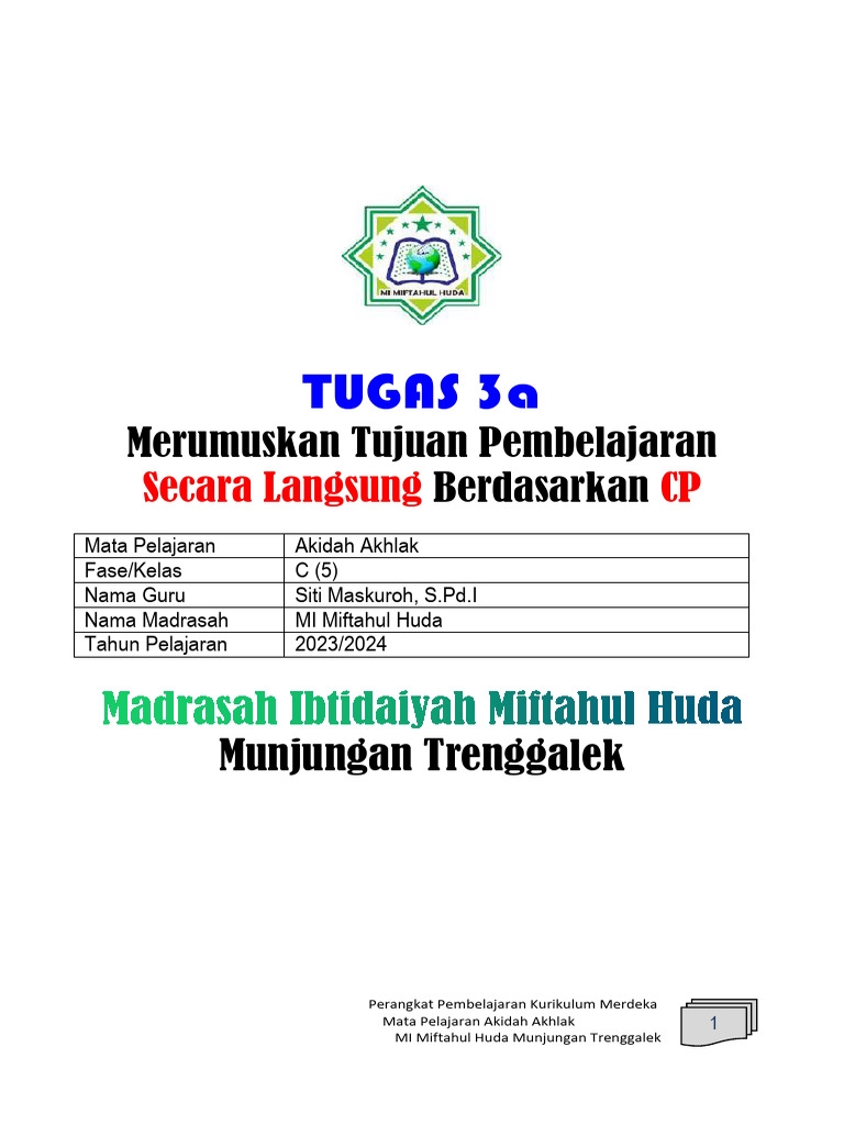 Contoh Tugas LK 3 A, B, Dan LK 3c - Baik Dan Benar | PDF