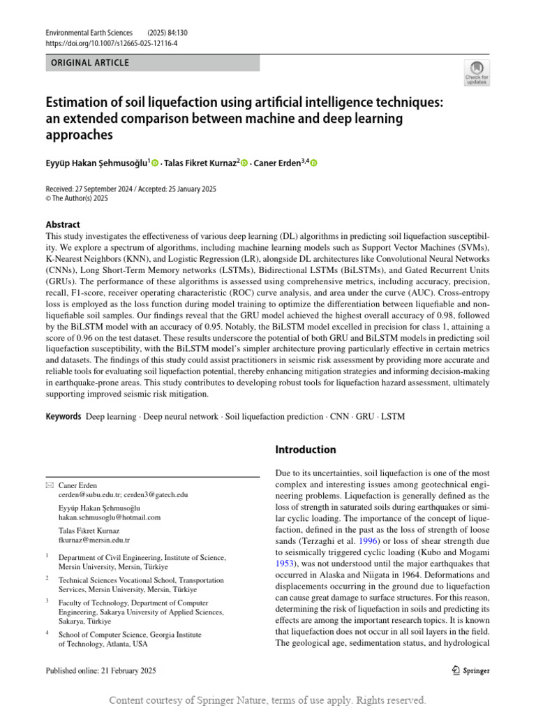 1. Estimation of Soil Liquefaction Using Artificial Inteligence Techniques_an Extended ...