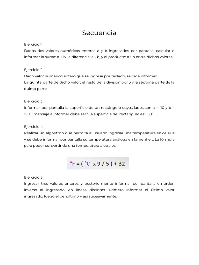 Ejercicios de Programación Básica en Python | PDF | Algoritmos