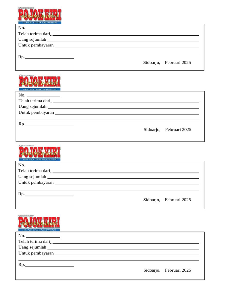 Kwitansi Pojok Kiri | PDF