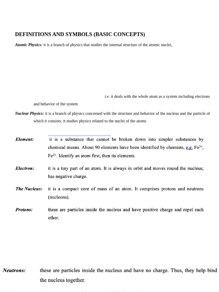 Atomic and Nuclear Physics Concepts | PDF