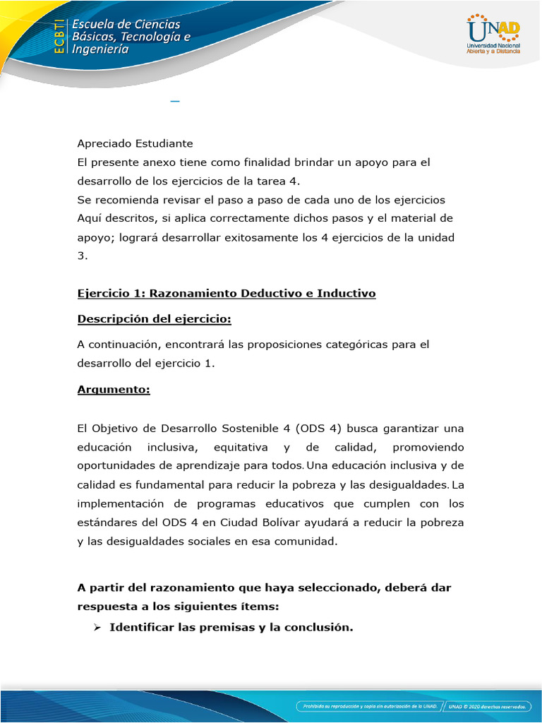 Anexo 8 - Guía para El Desarrollo de La Tarea 4 (Ejercicios Ejemplo) | PDF | Razonamiento ...