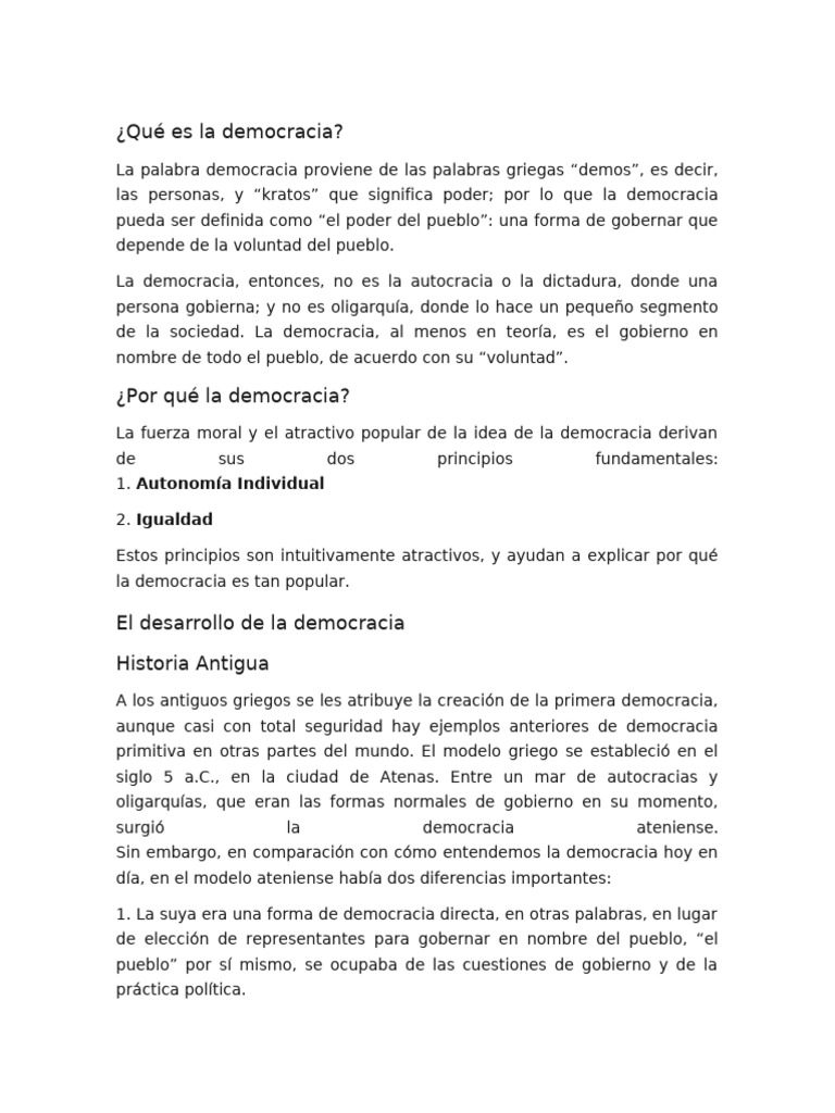 Qué Es La Democracia | PDF | Democracia | Ideologías políticas