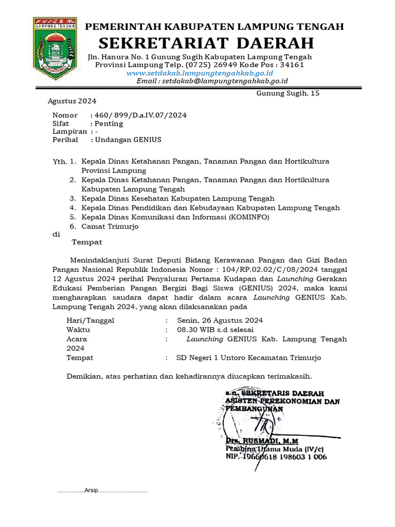 Undangan Launching Genius | PDF