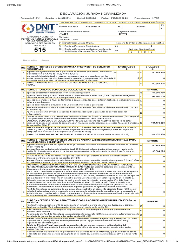 Form 515 - Irp-Rsp 2023 | PDF | Impuestos