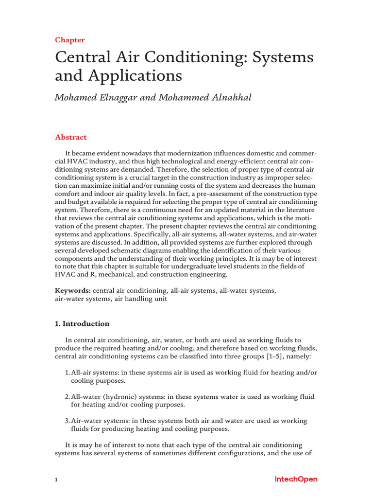 Central Air Conditioning Systems | PDF | Air Conditioning | Building ...
