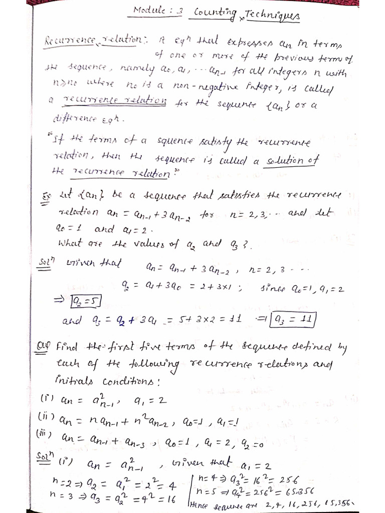 Module 3 Recurrence Relation | PDF