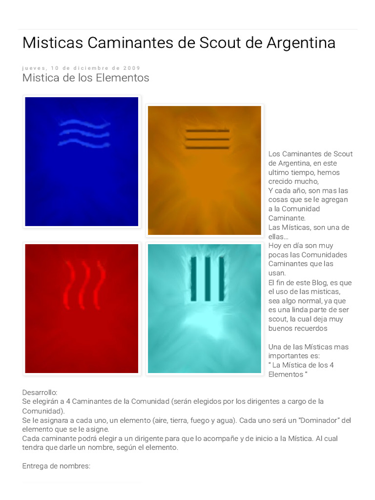 Mística de los Elementos Scout | PDF