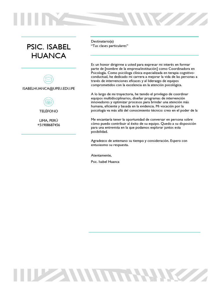 Carta de Presentacion | PDF