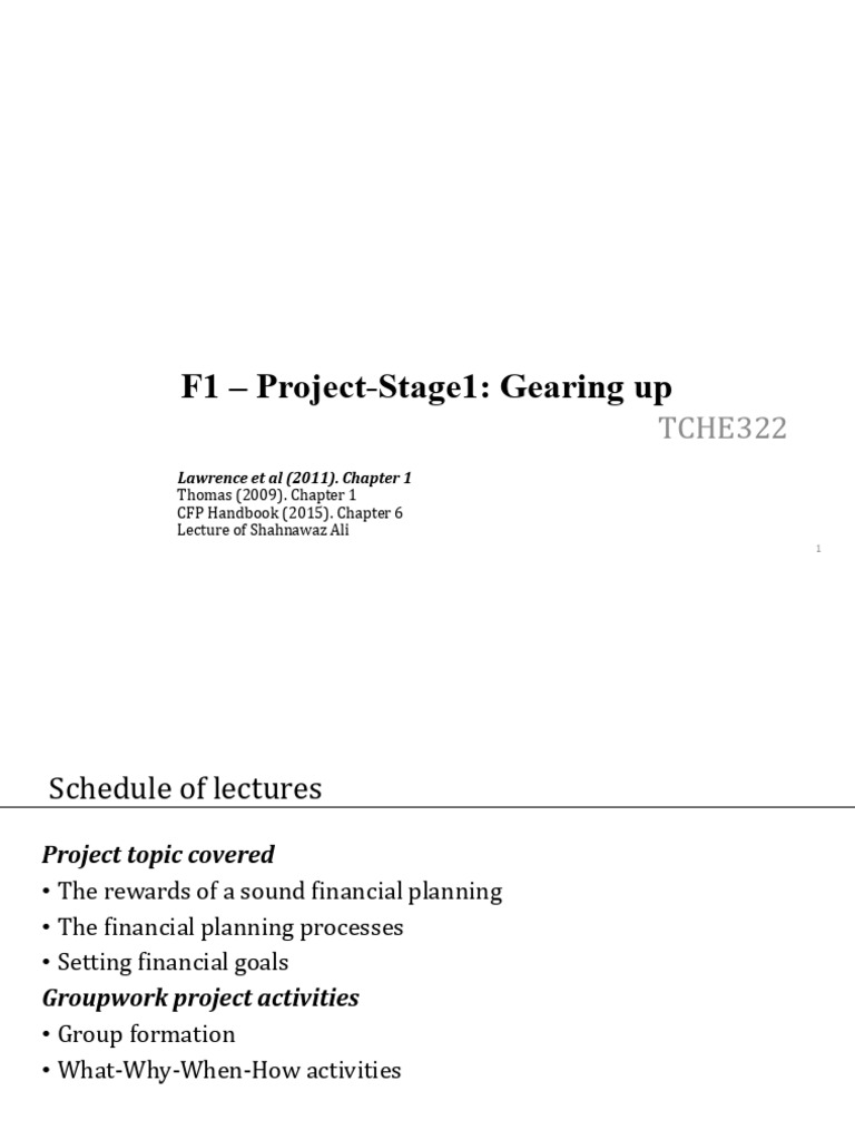 Fin1 - Stage 1 Gearning Up | PDF | Cost Of Living | Opportunity Cost