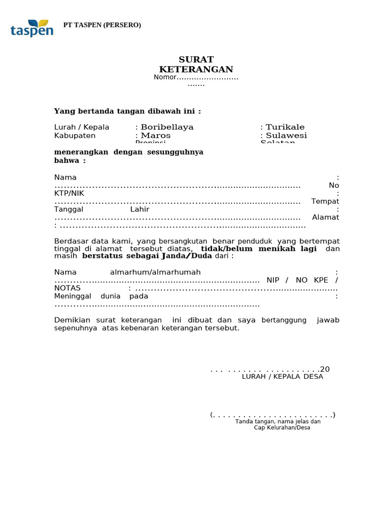 Surat Ket Janda Duda | PDF