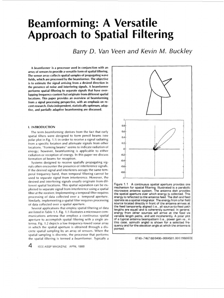Beamforming Techniques in Signal Processing | PDF | Discrete Fourier Transform | Matrix ...