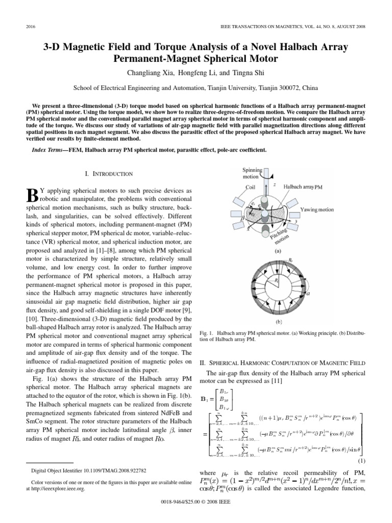 3D Torque Analysis of Halbach Spherical Motor | PDF | Electric Motor ...