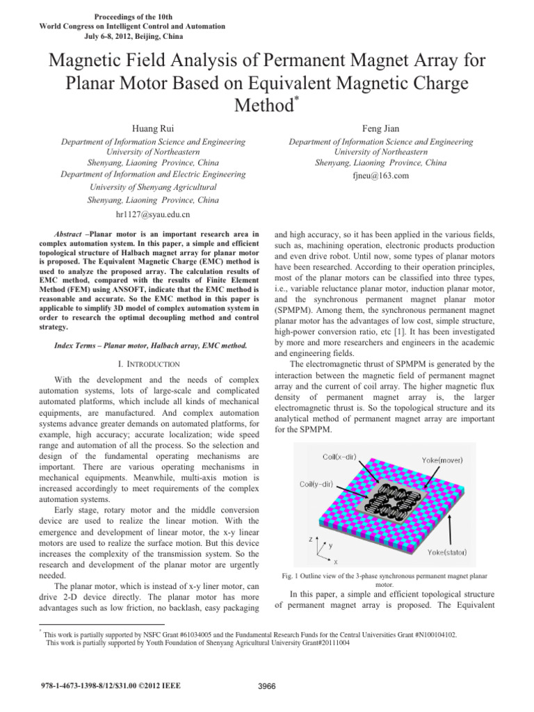 Magnetic Field Analysis for Planar Motors | PDF | Dipole | Finite ...