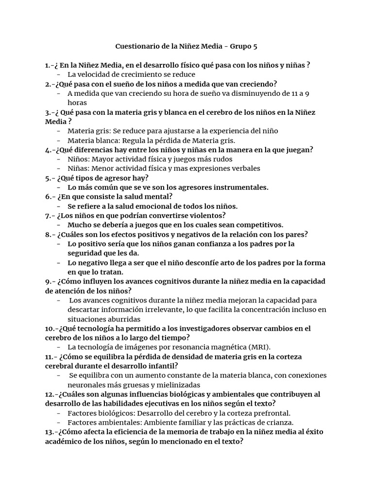 Niñez Media | PDF | Cerebro | Memoria