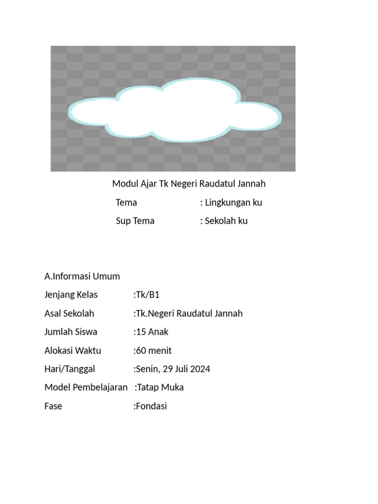 Modul Ajar TK Negeri Raudatul Jannah | PDF