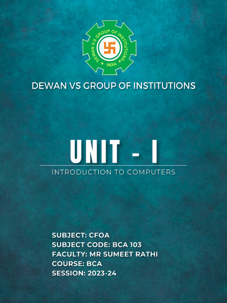 Introduction to Computer Fundamentals | PDF | Computer Data Storage ...