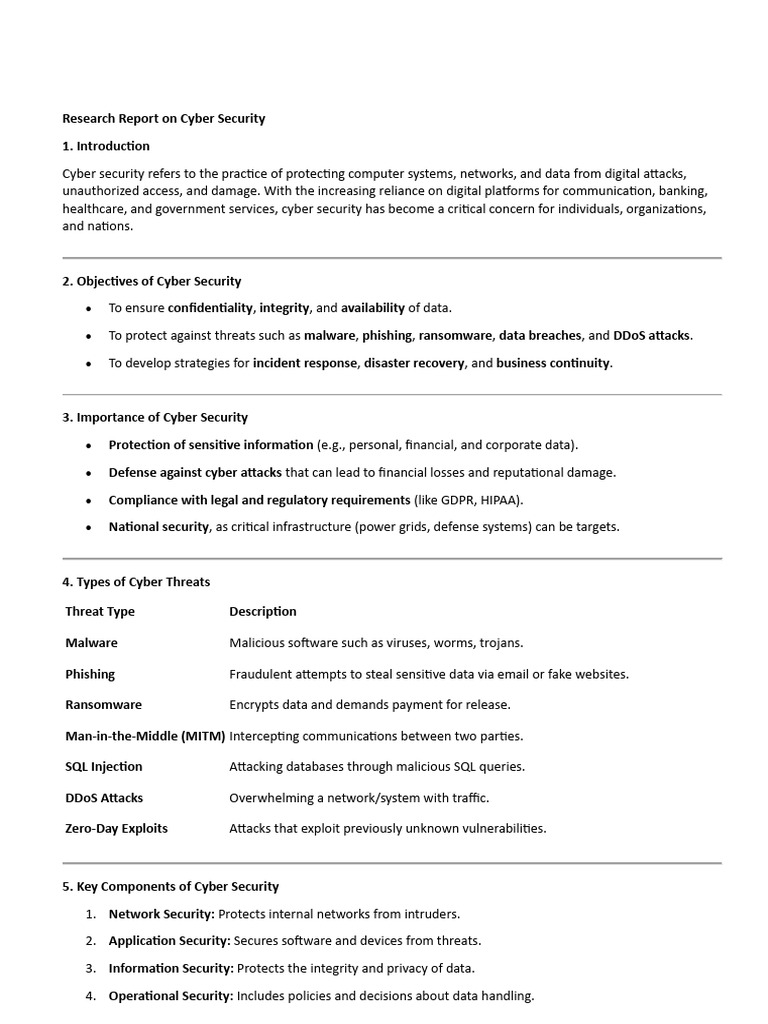 Cyber Security Research Report Overview | PDF | Security | Computer ...